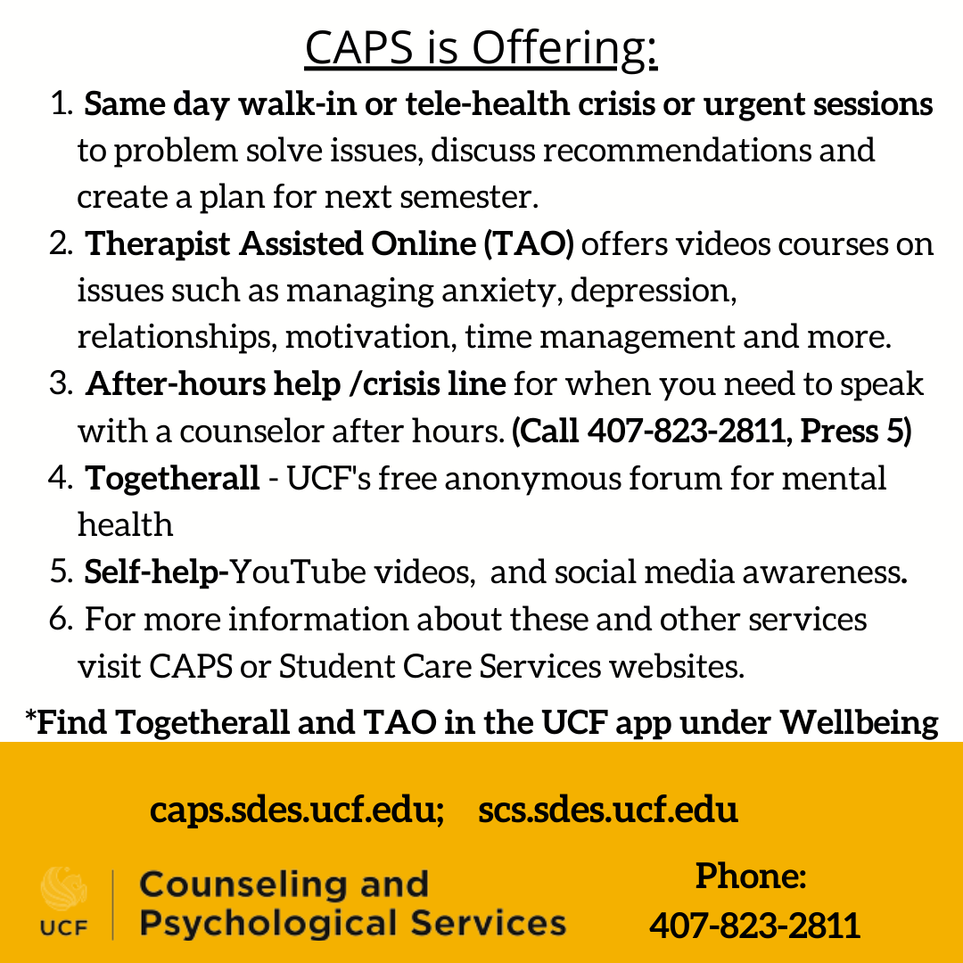 Home page info- semester messages • Counseling and Psychological ...
